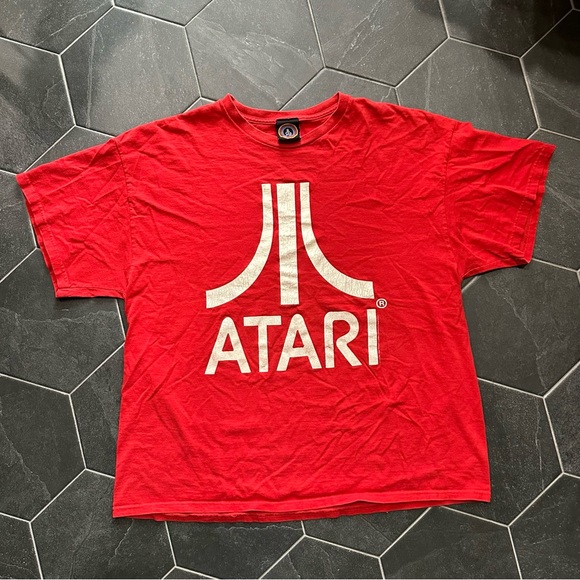 atari | Shirts | Vtg Red White Atari Logo Tshirt | Poshmark